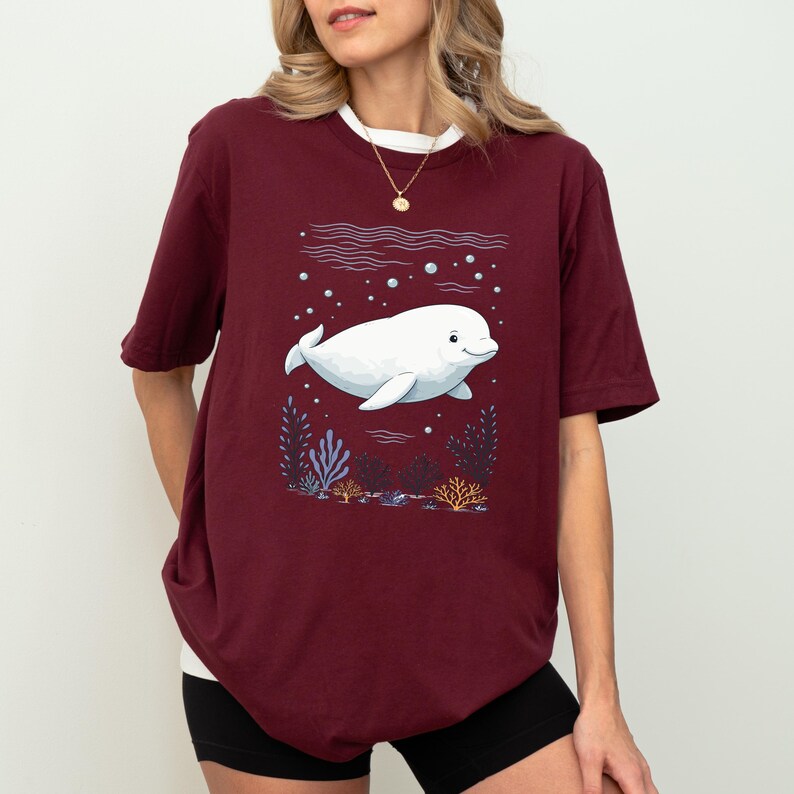 Beluga Whale Shirt, Shark Lover Gifts, Sea Conservation Tee, Marine ...