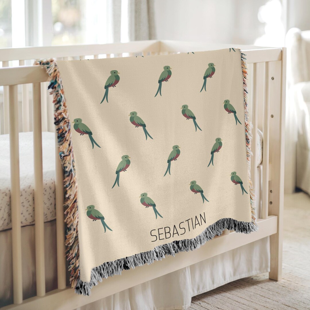 Personalized Quetzal Woven Blanket, Quetzals Custom Name Tapestry ...