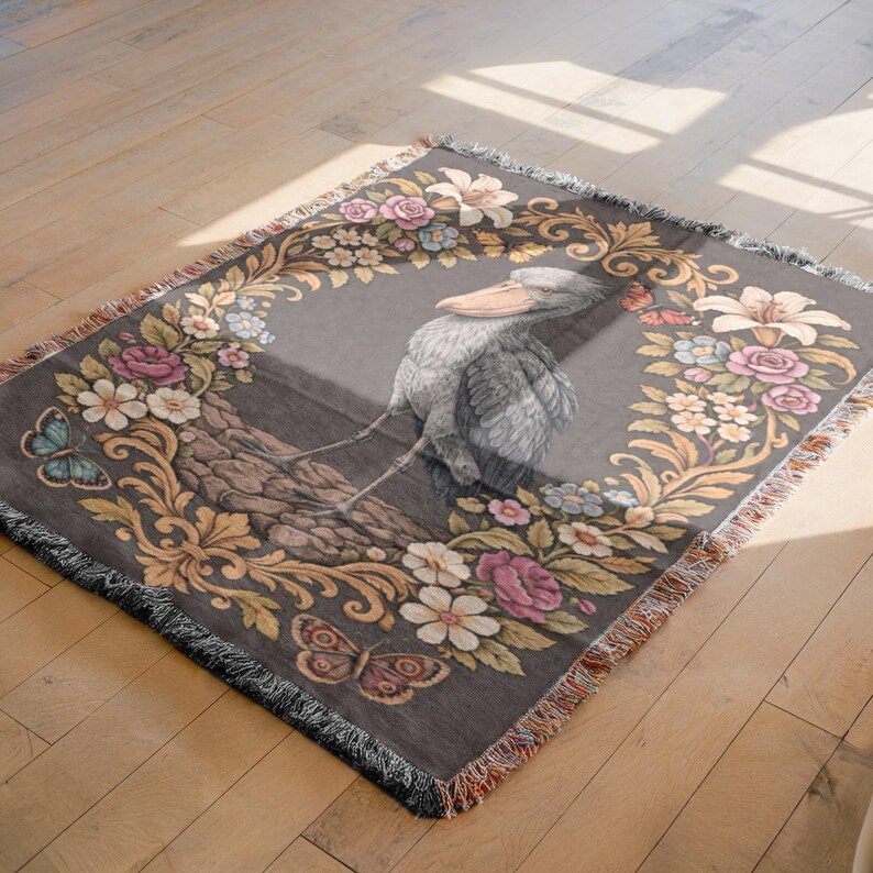 Shoebill Stork Woven Blanket, Stork Tapestry, Shoebill Stork Lover ...
