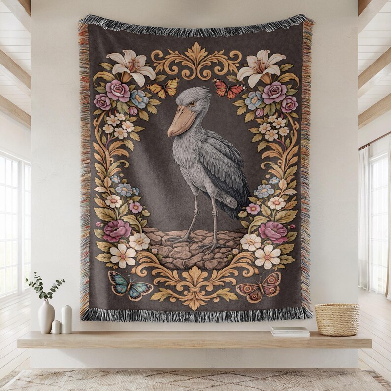 Shoebill Stork Woven Blanket, Stork Tapestry, Shoebill Stork Lover ...