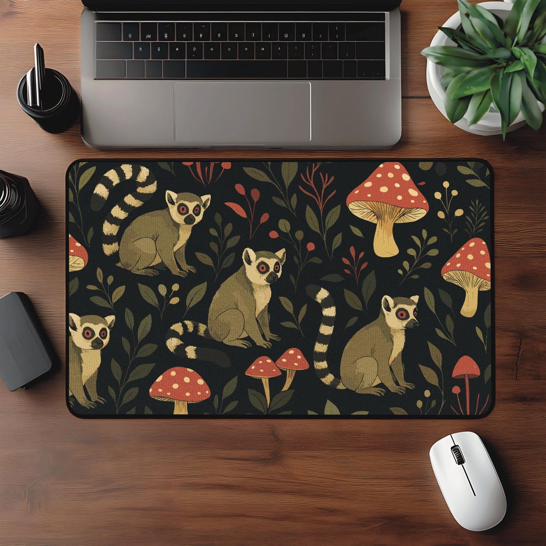Lemur Desk Mat, Lemurs Cottagecore Desk Mat, Lemur Mouse Pad - Etsy