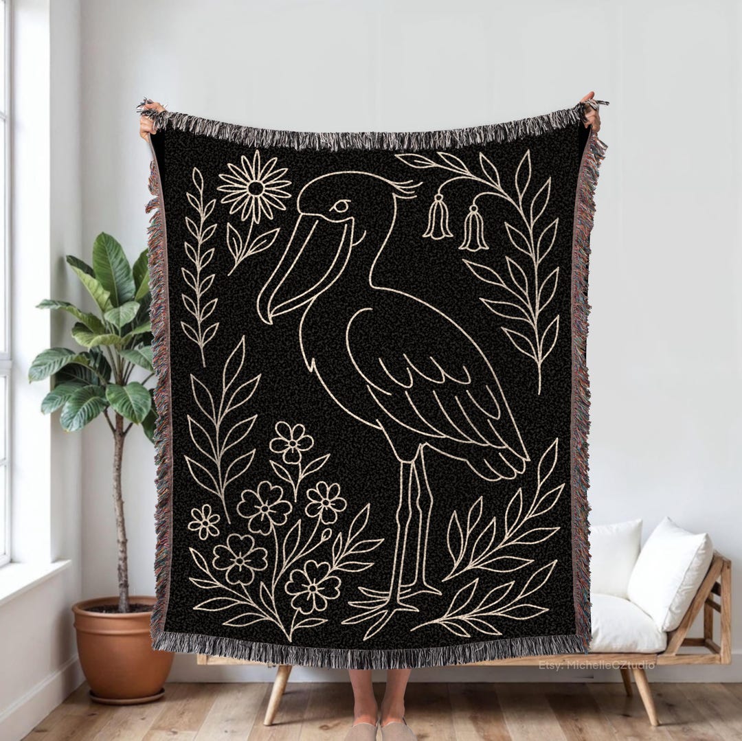 Shoebill Stork Woven Blanket - Shoebill Stork Woven Tapestry - Shoebill ...