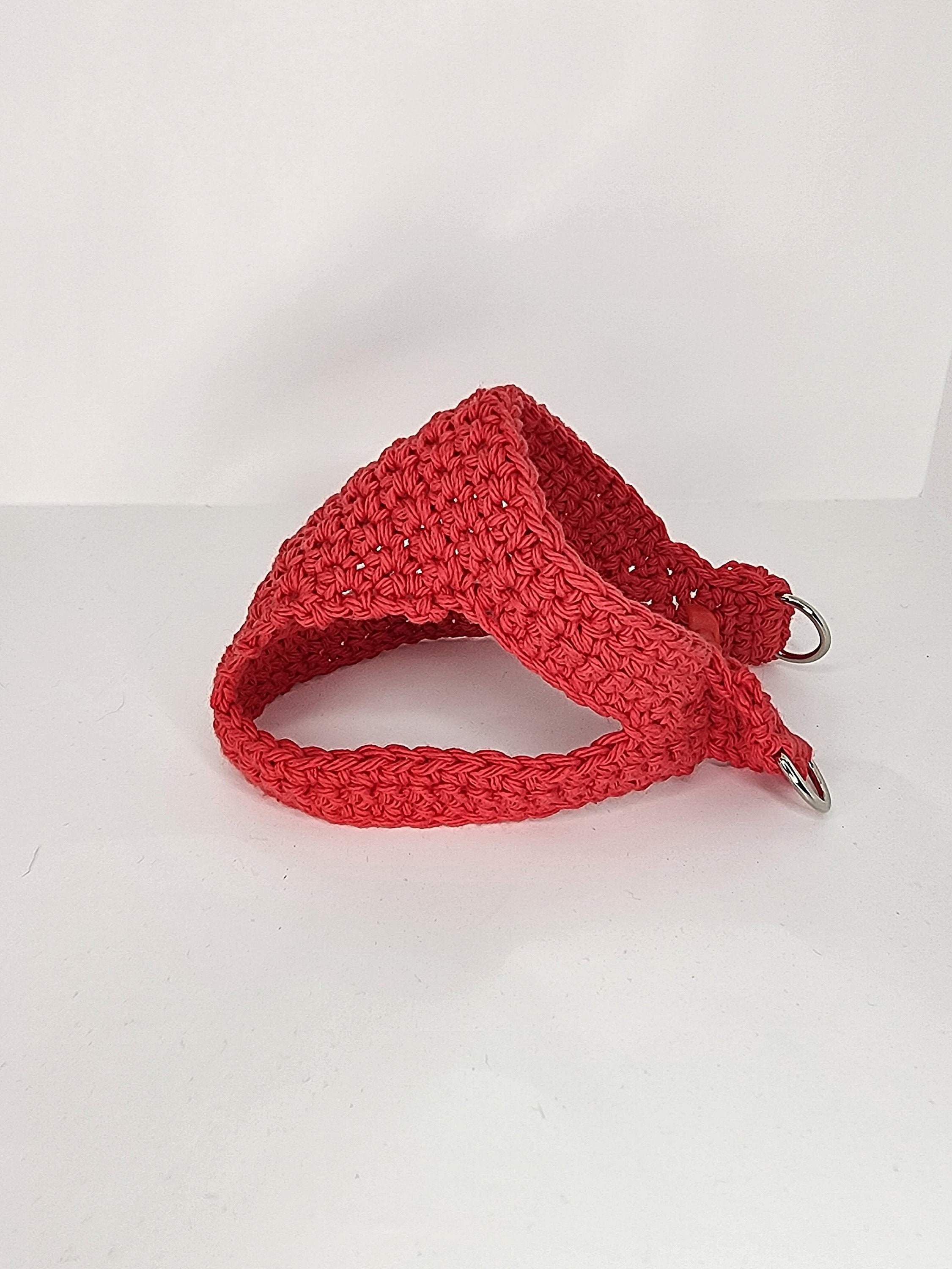 Small Crochet Dog Harness With Flowers, 100% Cotton, Handmade Harness ...