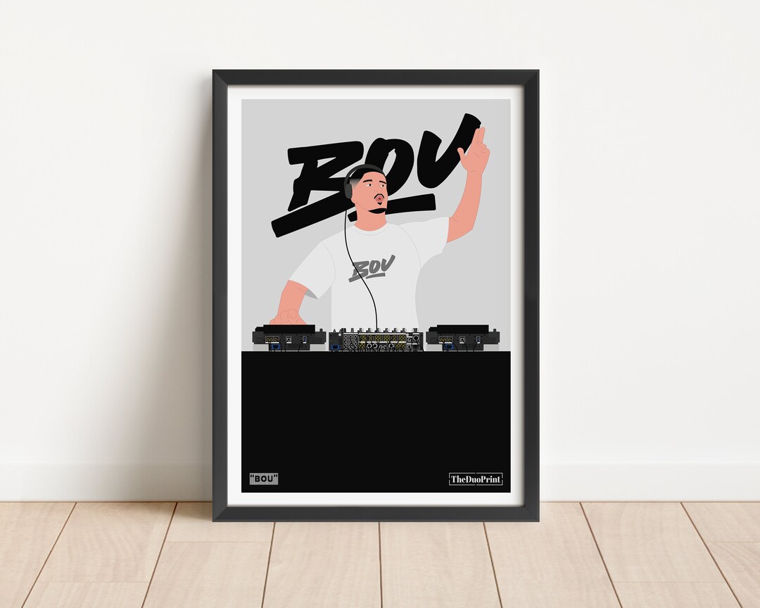 Bou DJ Poster Dance Electronic DJ Art - Etsy