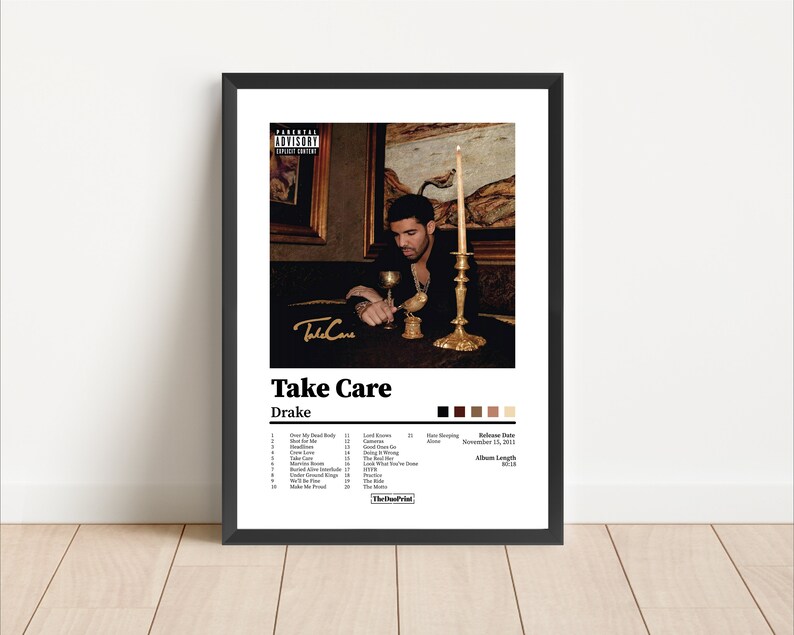 Drake take Care Album Cover Poster Hip Hop Rap Pop Music Art Poster ...