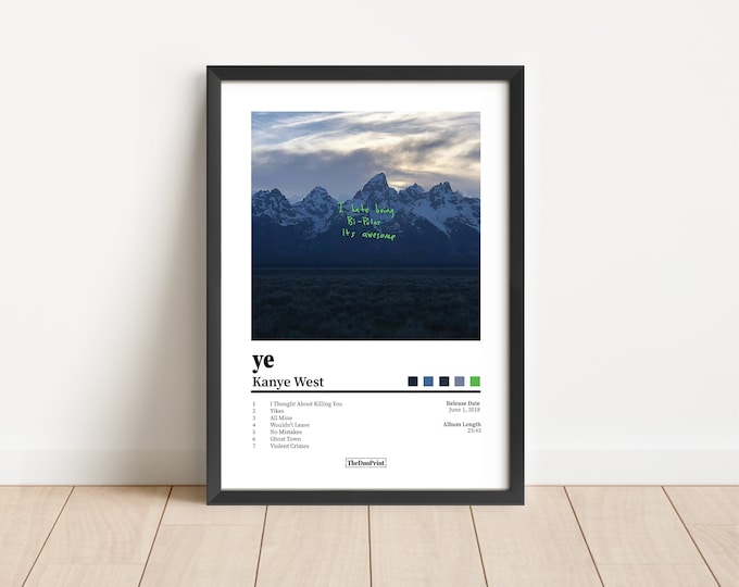 Kanye West ye Album Cover Poster Hip Hop Rap Pop Music Art Poster Print ...