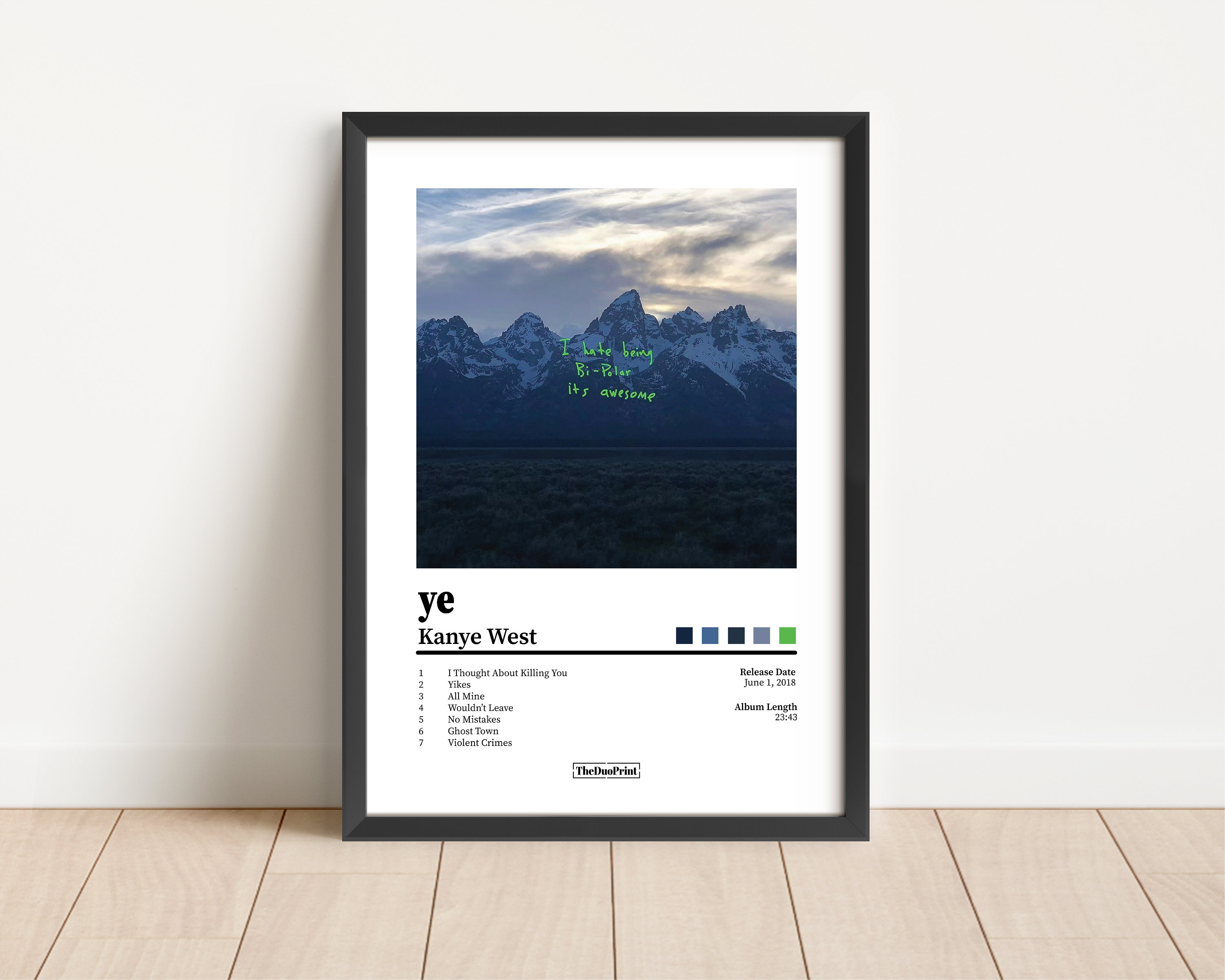 Kanye West ye Album Cover Poster Hip Hop Rap Pop Music Art Poster Print ...