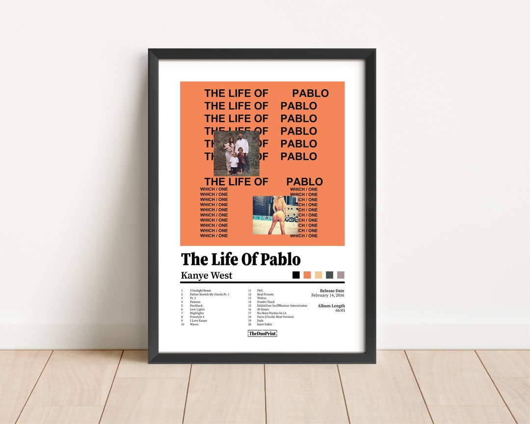 Kanye West the Life of Pablo Album Cover Poster Hip Hop Rap Pop Music ...