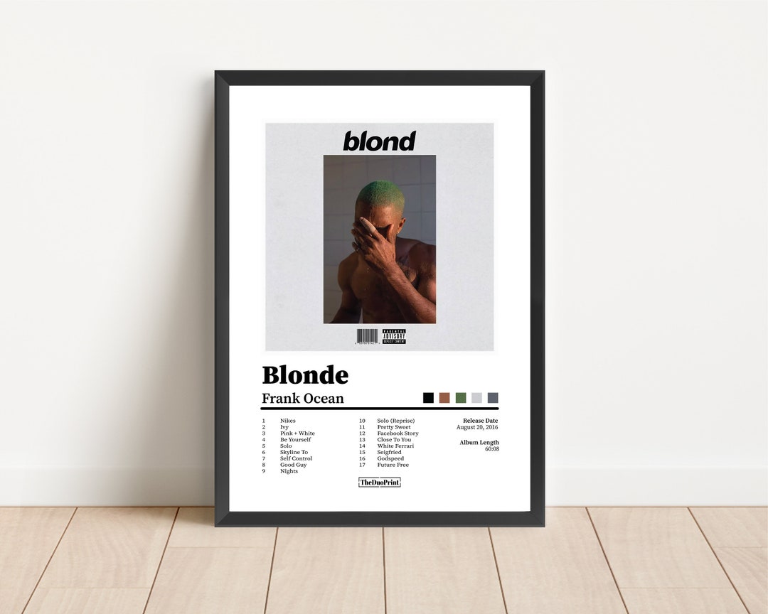 Frank Ocean | "blonde" Album Cover Poster | Hip Hop R&B Music Art Poster Print | White ...
