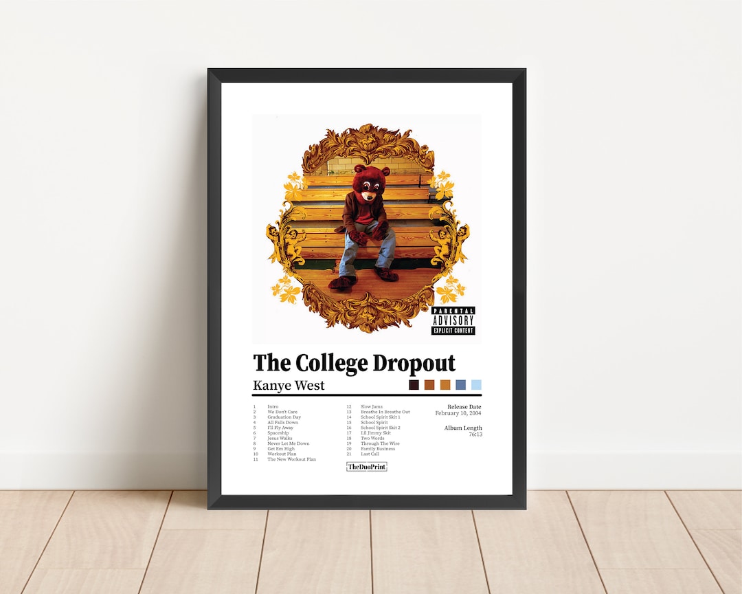 Kanye West | "the College Dropout" Album Cover Poster | Hip Hop Rap Pop ...
