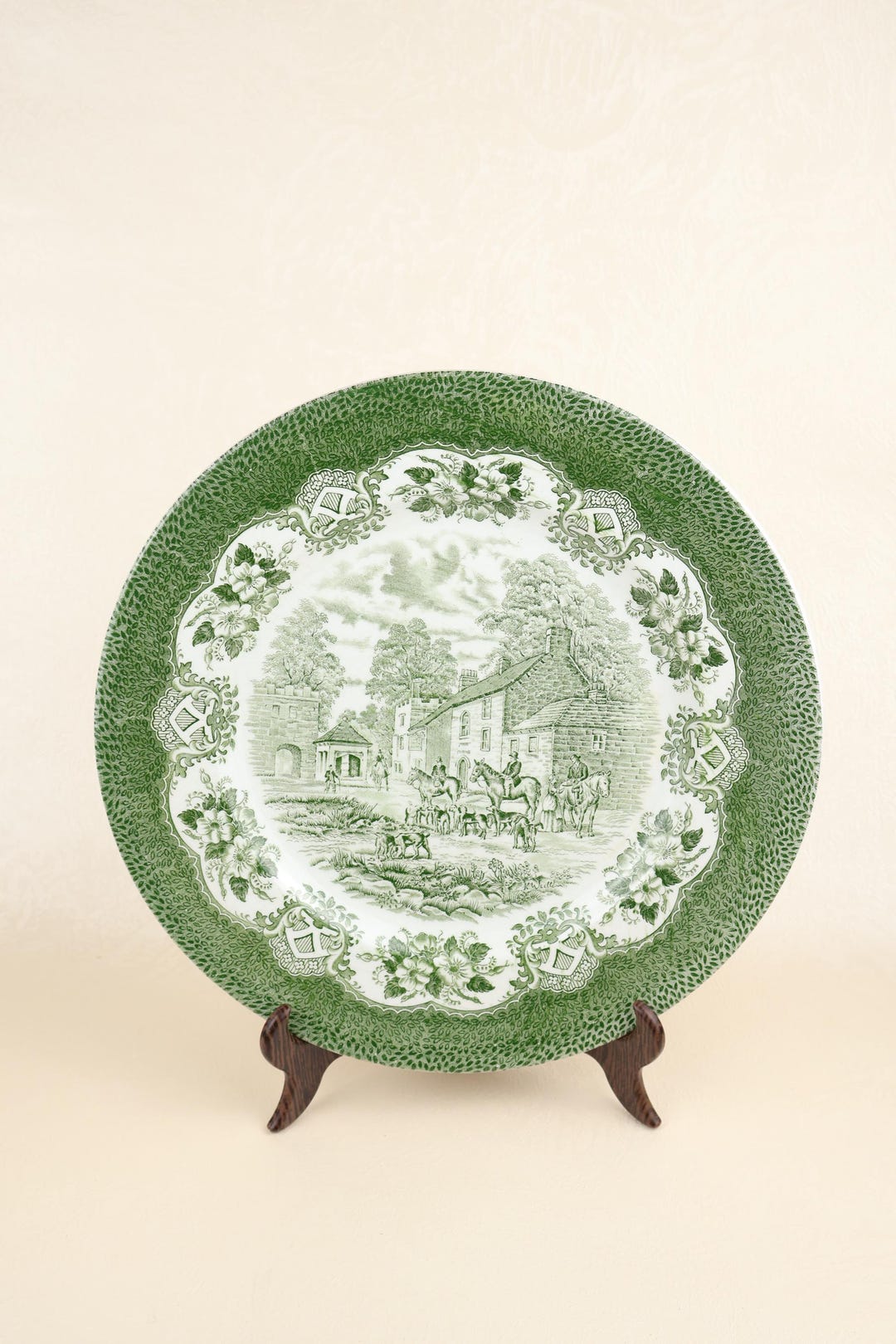 Vintage English Ironstone Tableware Plate Old Inns Series Green 29 Cm ...