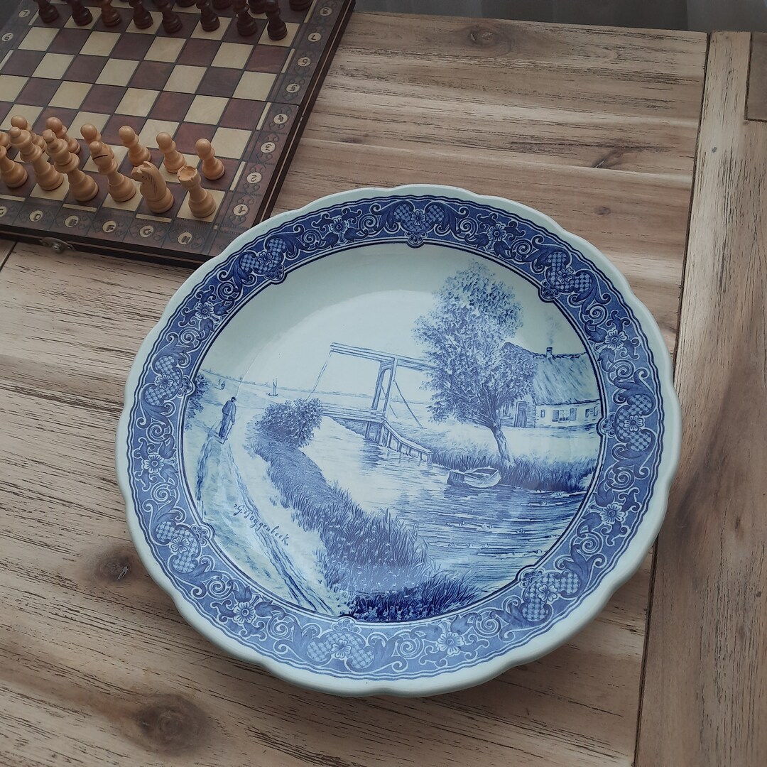 Vintage Royal Sphinx Plate Delft Holland G. Poggenbeek – 31 Cm - Etsy