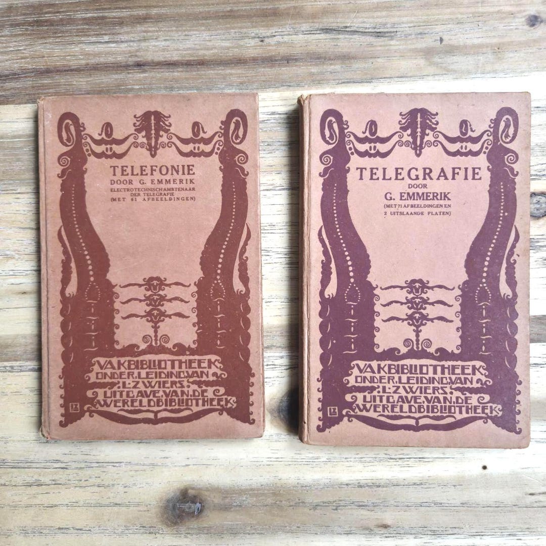 Vintage Dutch Technical Books: Art Nouveau Telefonie & Telegrafie, 1919 ...