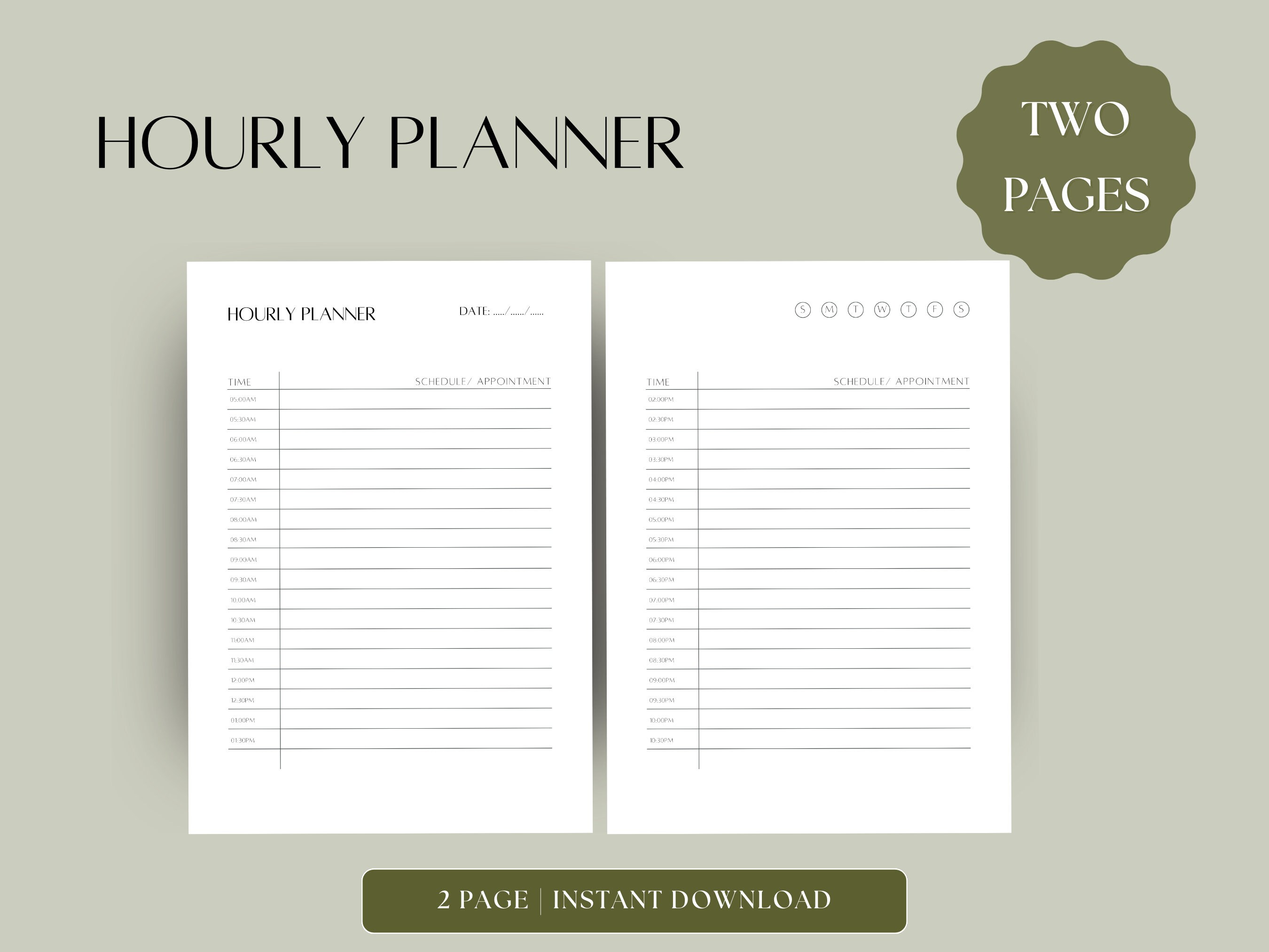 Ultimate BUNDLE Planner – Hourly/weekly/monthly – Digital Printable – 2 ...