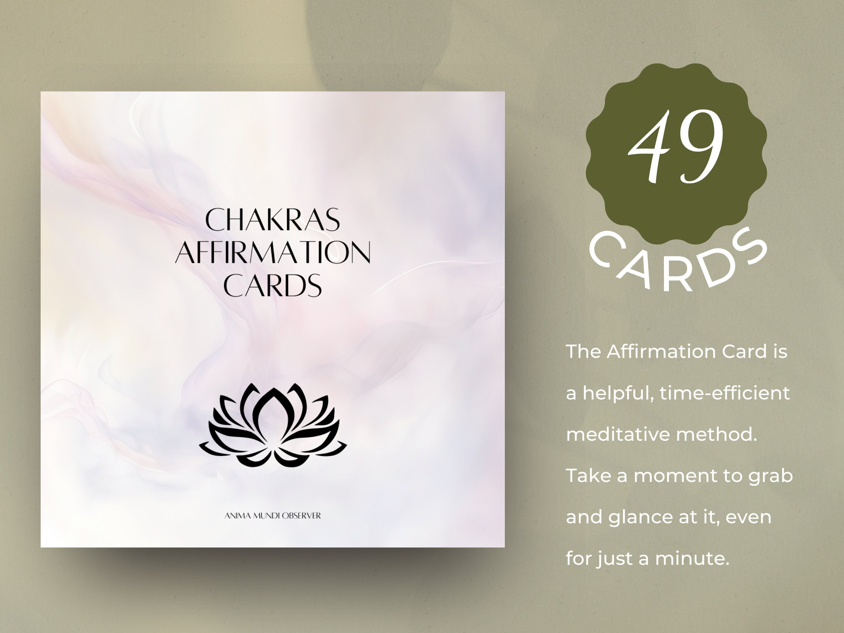 Affirmation Cards CHAKRAS, 49 Affirmations, 7 Chakras, Healing Cards, Activation Chakras, Self ...