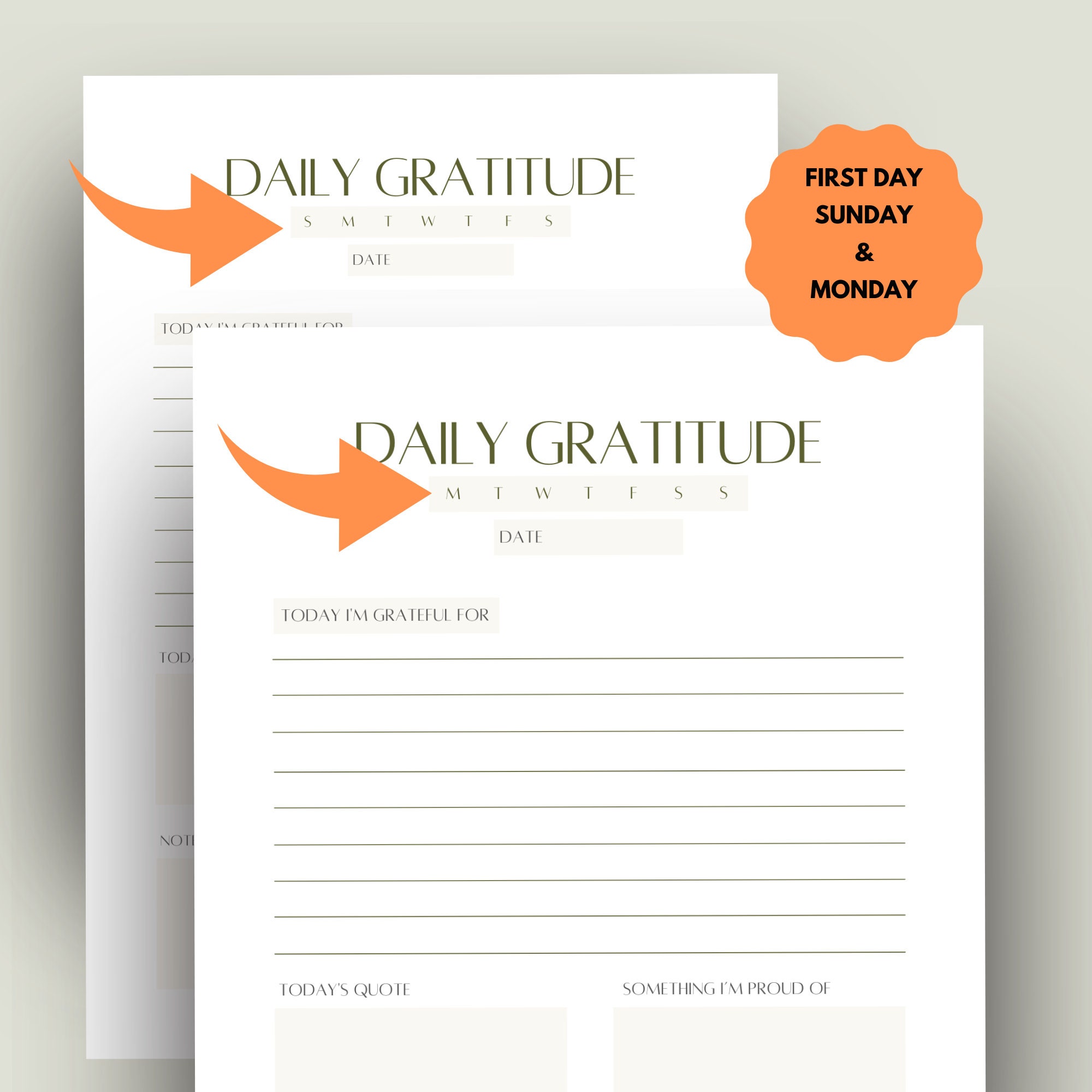 Gratitude Daily – One-page Printable – Practice Gratitude – Daily ...