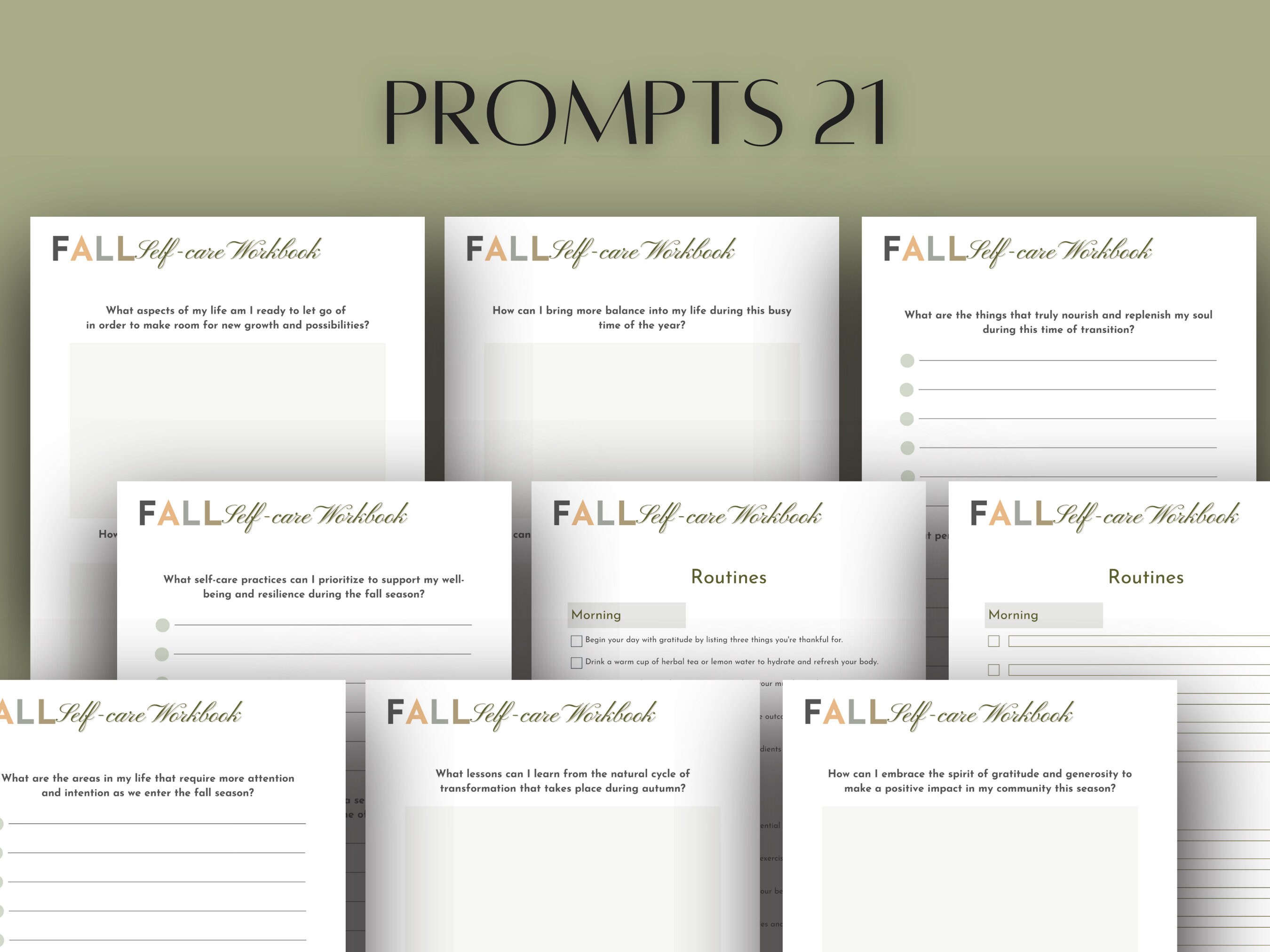 FALL Self-care Digital Printable Workbook Planner Body and - Etsy