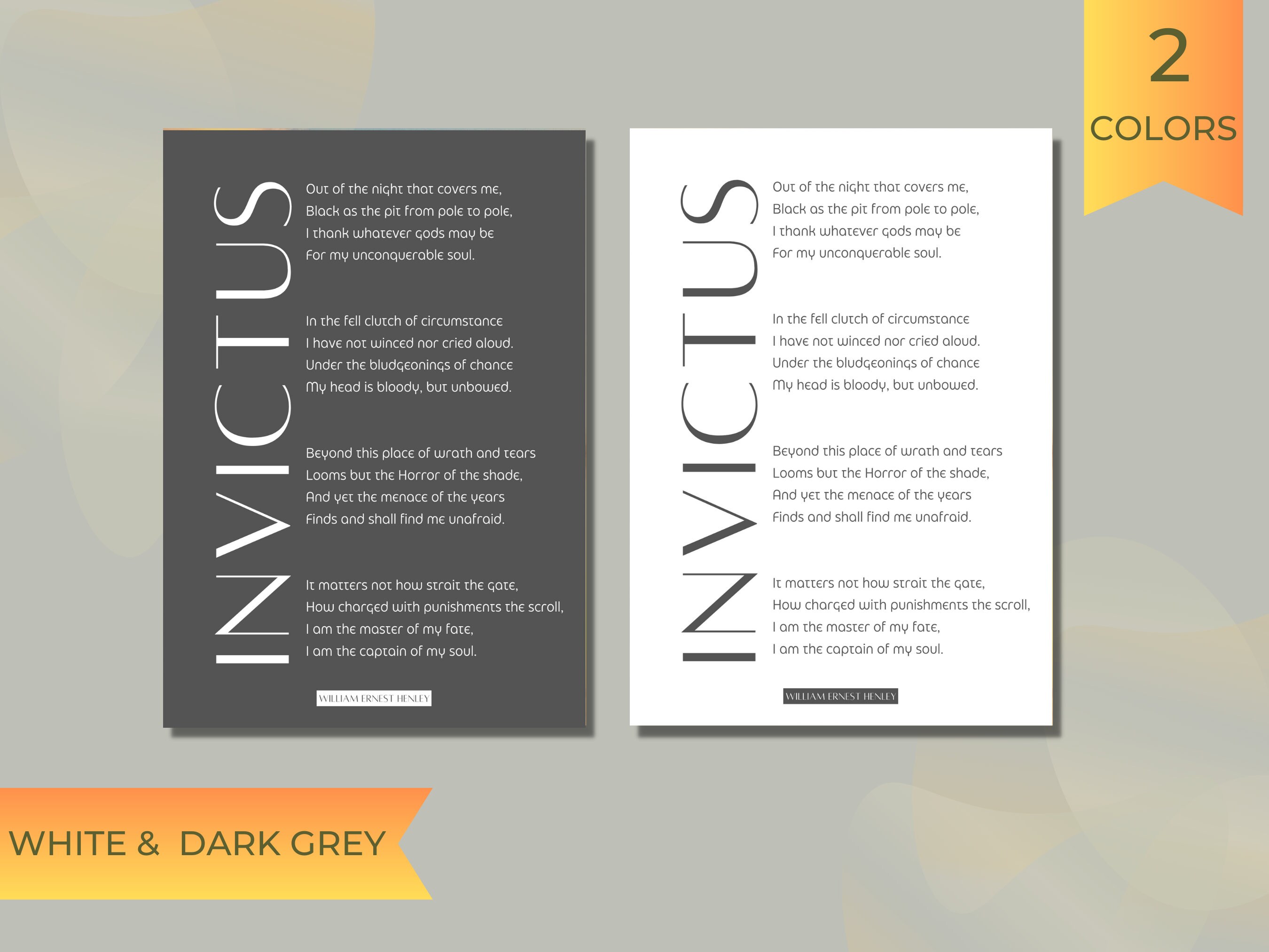 INVICTUS by William Ernest Henley, Wall Art Poetry, Digital Art ...