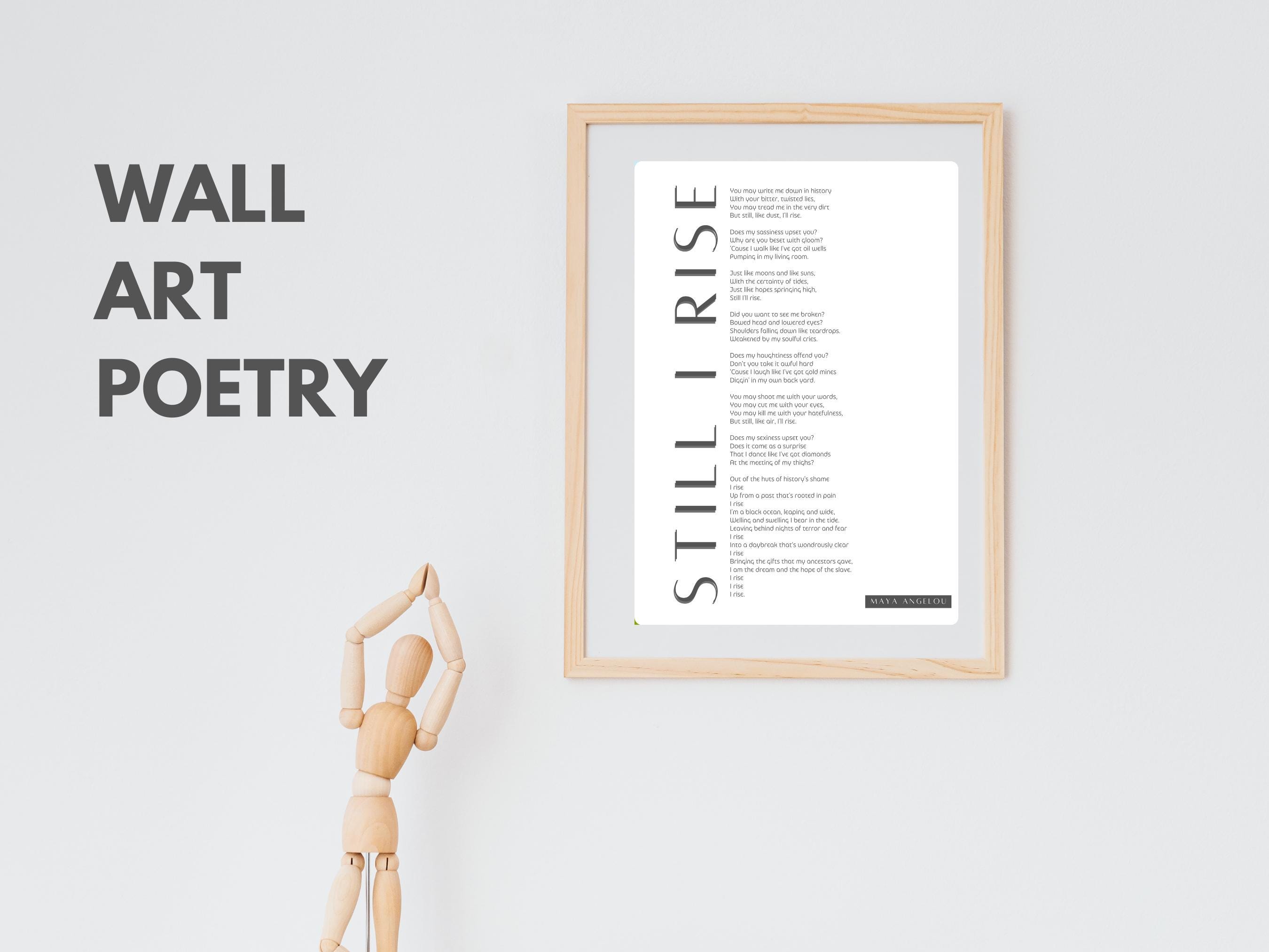 Maya Angelou 'still I Rise' Poem Print: Minimalist Typography (digital ...