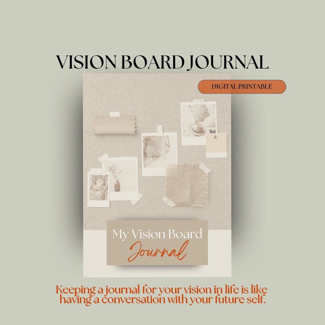 Vision Board Journal Printable 4 Sections for Reflection and Planning ...