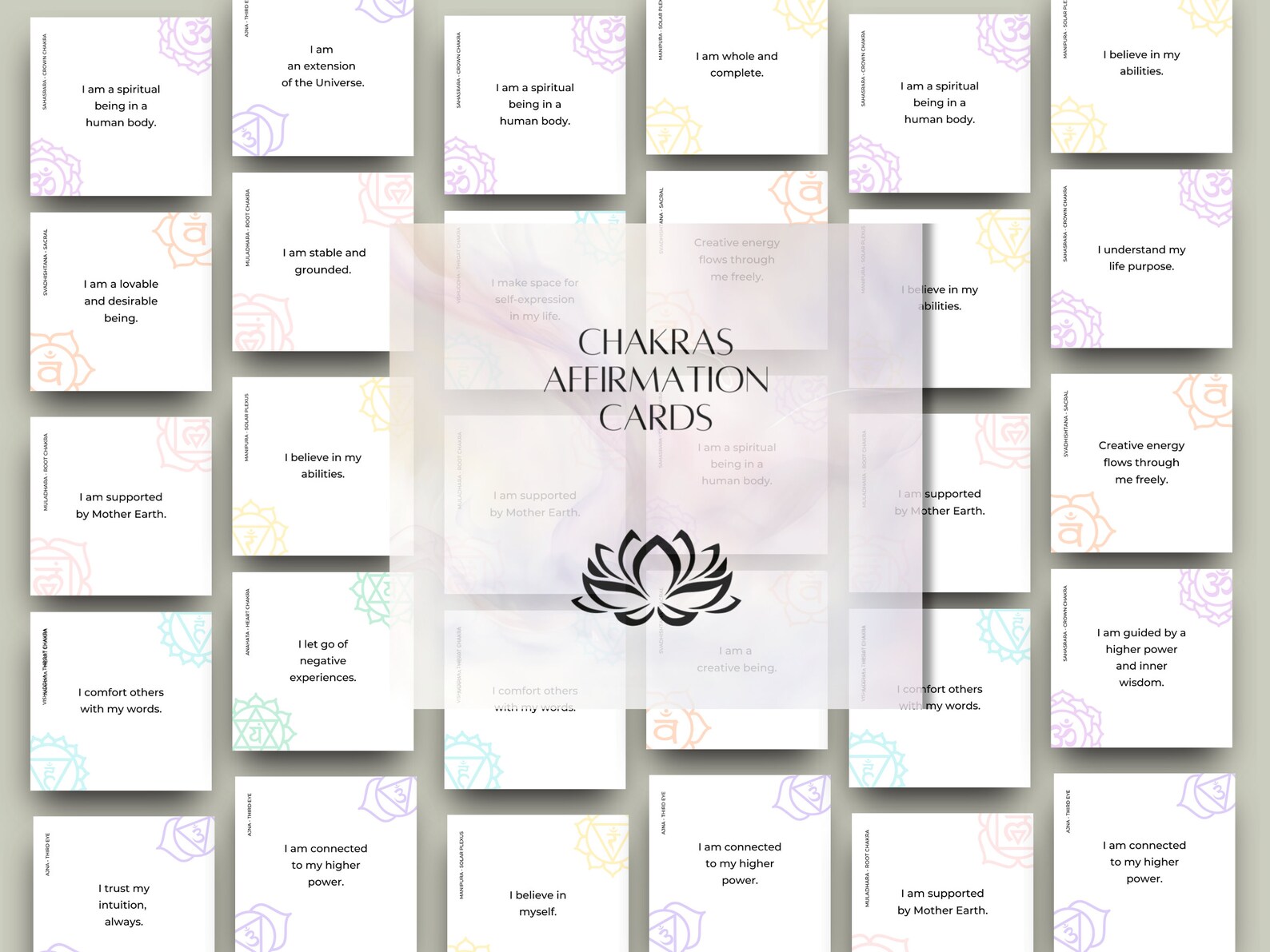 The 7 Chakras, Affirmation Cards Chakras, 49 Daily Cards, Transform Your Energy With 7 Chakras ...