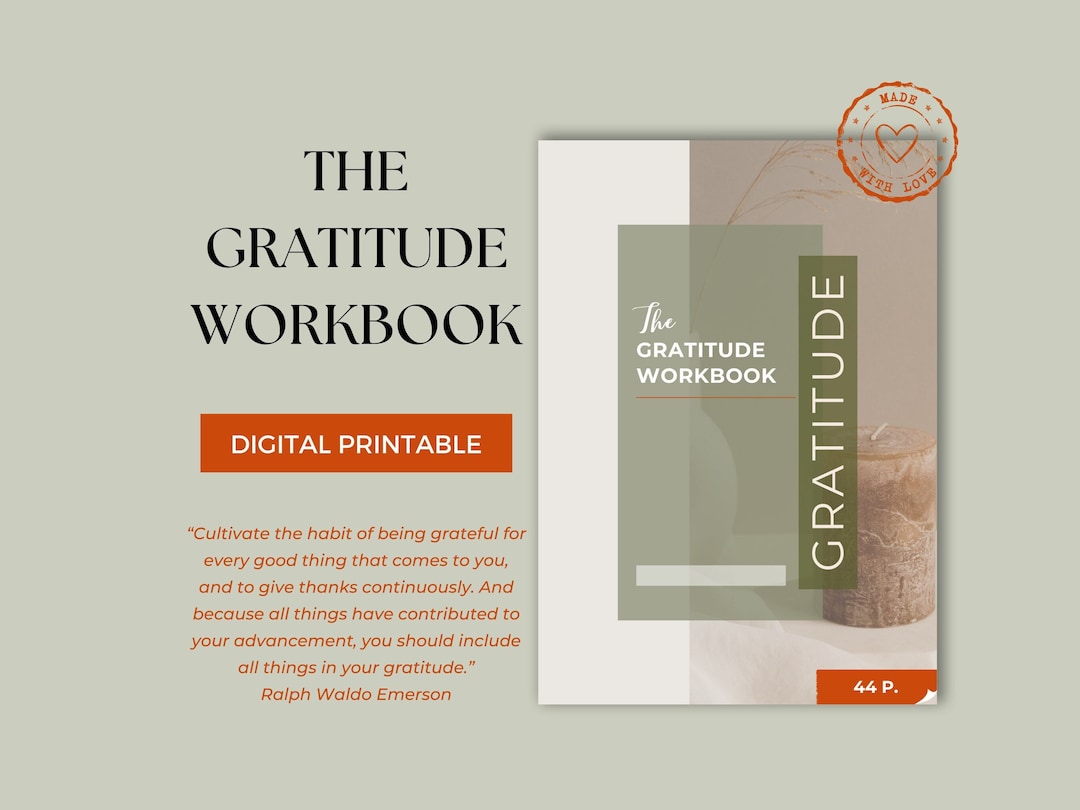 Gratitude Workbook, Gratitude Journal, Self-help Workbook, Gratitude ...