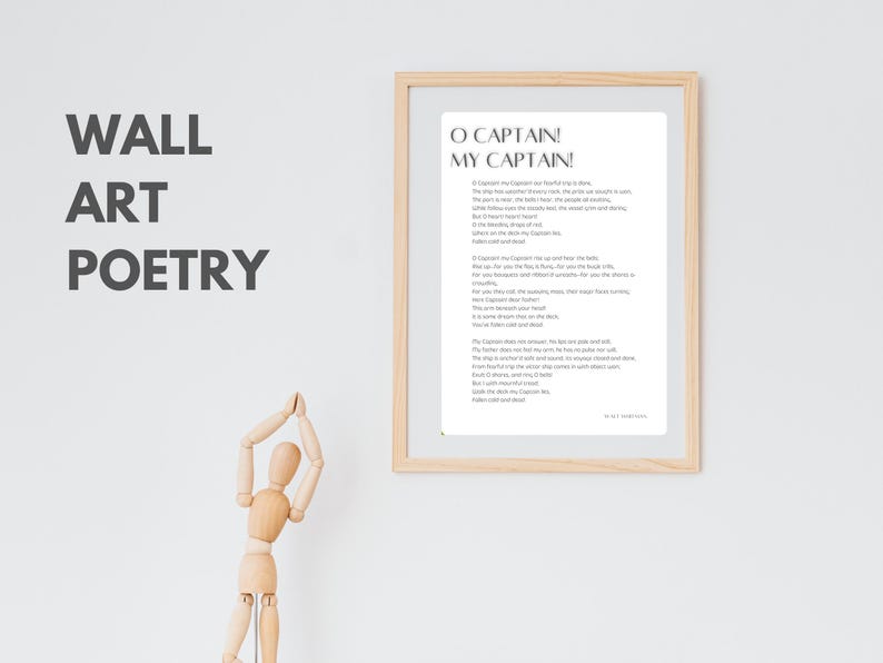 O Captain My Captain Poem Print: Walt Whitman Wall Art (digital ...