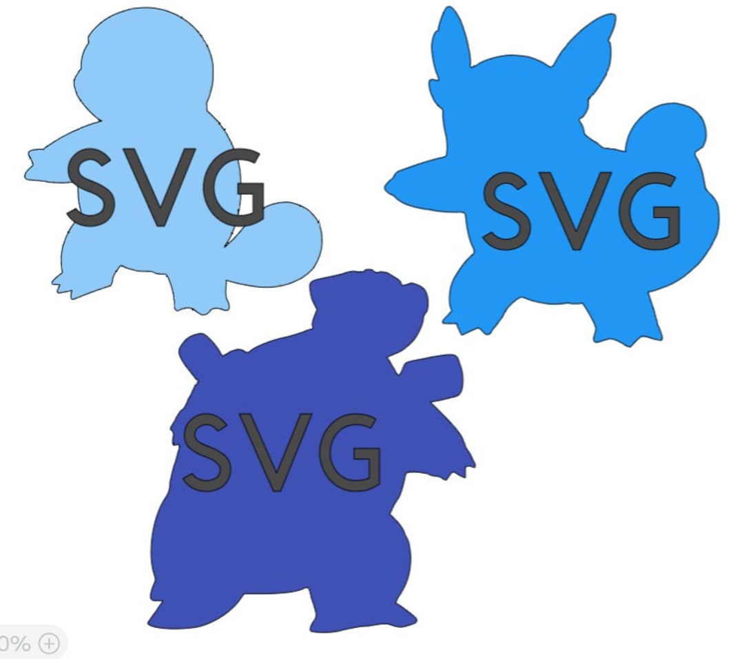 Squirtle, Wartortle and Blastoise Svg's - Etsy
