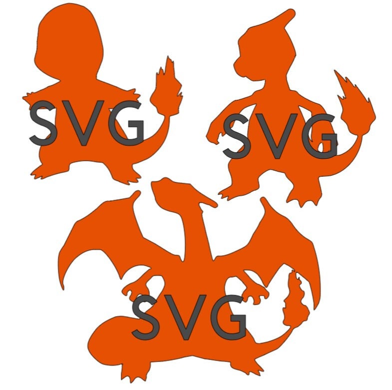 Charmander, Charmeleon and Charizard Svg's - Etsy