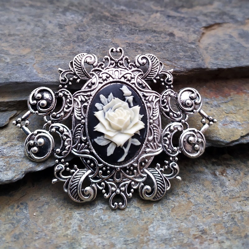 Flower Cameo Brooch - Etsy