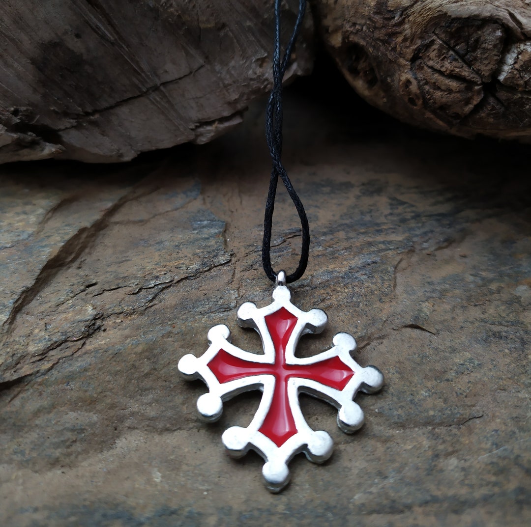 Pendant Necklace, Occitan Cross, Rose Cross, Basque Cross, Southern ...