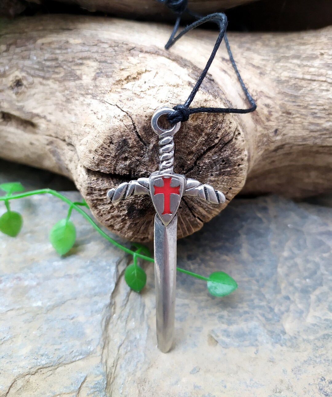 Templar Pendant Necklace the Sword, the Seal, the Helmet, Cross Pattée ...