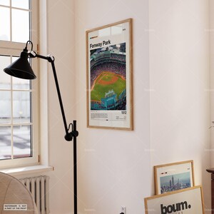 Fenway Park Poster: Mid-century Modern Boston Red Sox Stadium Art Print ...