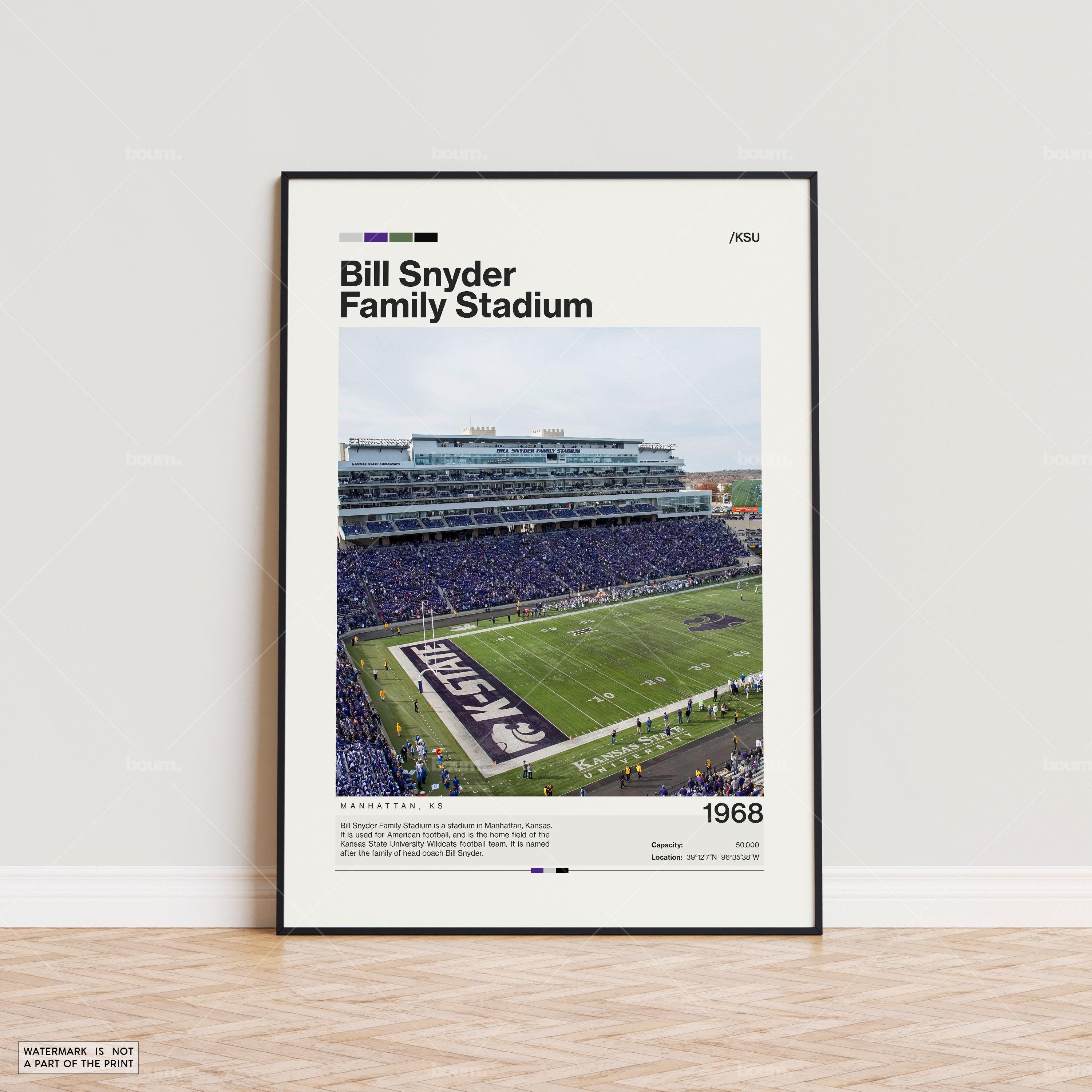 Bill Snyder Family Stadium Poster: Kansas State Wildcats, Mid Century ...