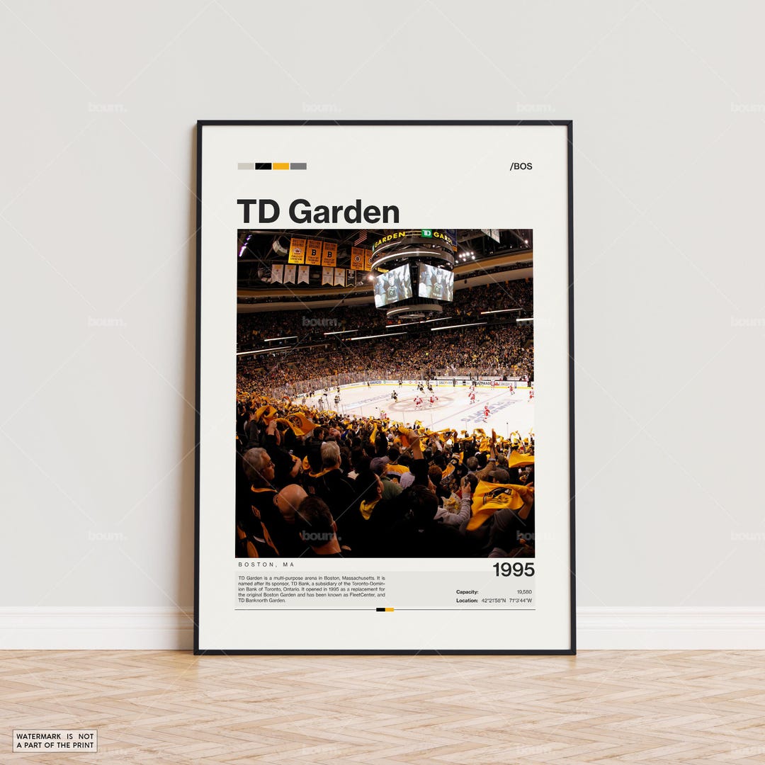 TD Garden Poster, Boston Bruins Poster Print, NHL Arena Poster, Sports ...