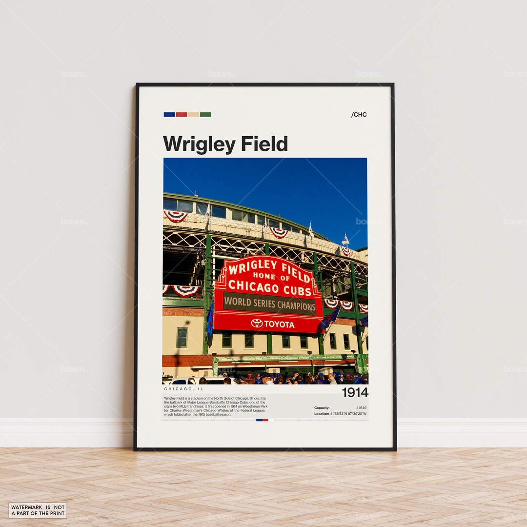 Wrigley Field Poster, Chicago Cubs Poster Print, MLB Stadium Poster ...