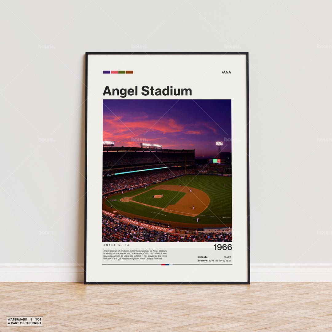 Angel Stadium Poster, Los Angeles Angels Poster Print, MLB Stadium ...