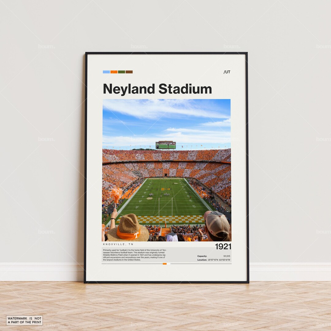 Neyland Stadium Poster, Tennessee Football Poster Print, NFL Stadium ...