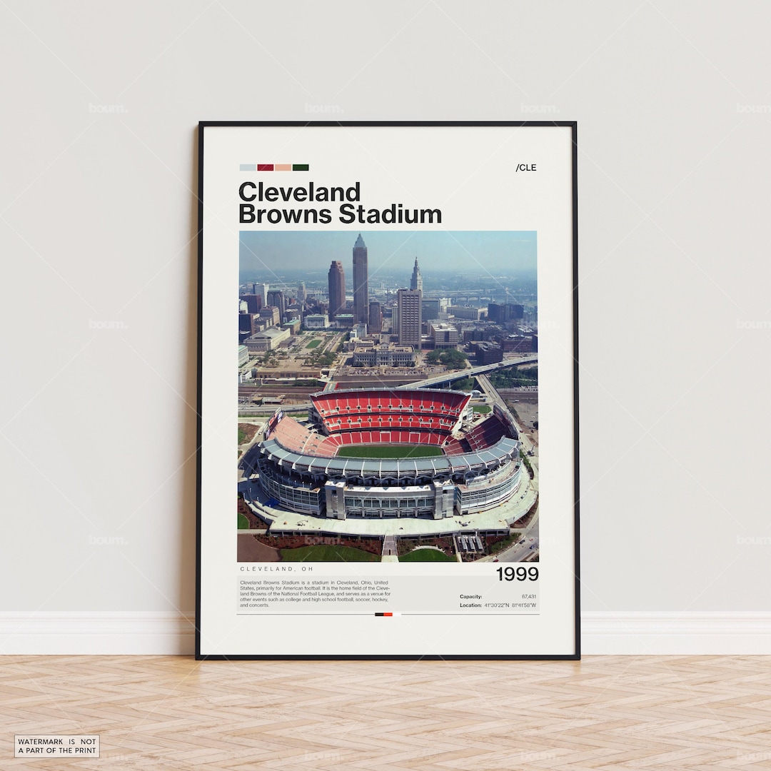 Cleveland Browns Stadium Poster: Mid Century Modern NFL Print - Etsy