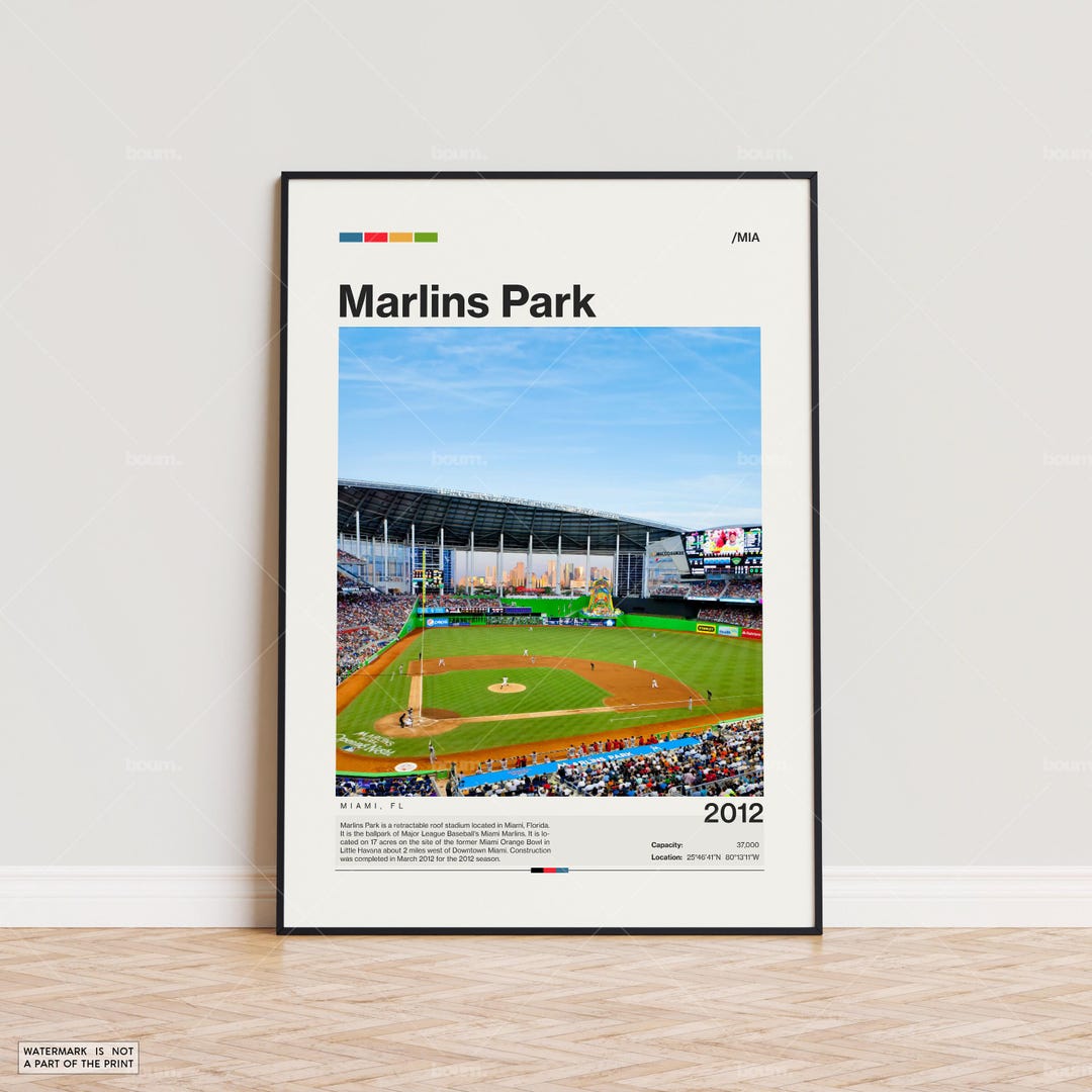 Marlins Park Poster, Miami Marlins Poster Print, MLB Stadium Poster ...