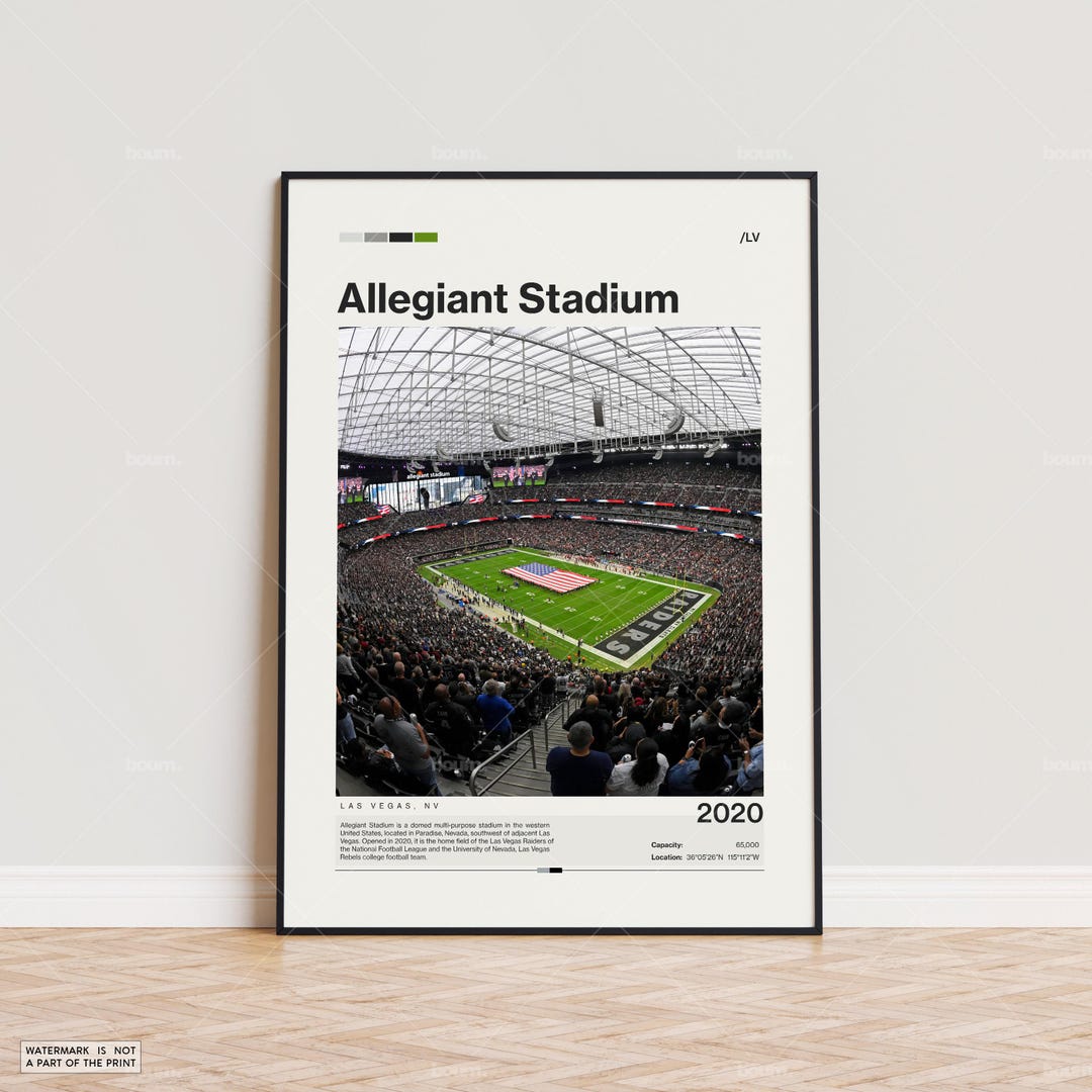 Allegiant Stadium Poster, Las Vegas Raiders Poster Print, NFL Stadium ...
