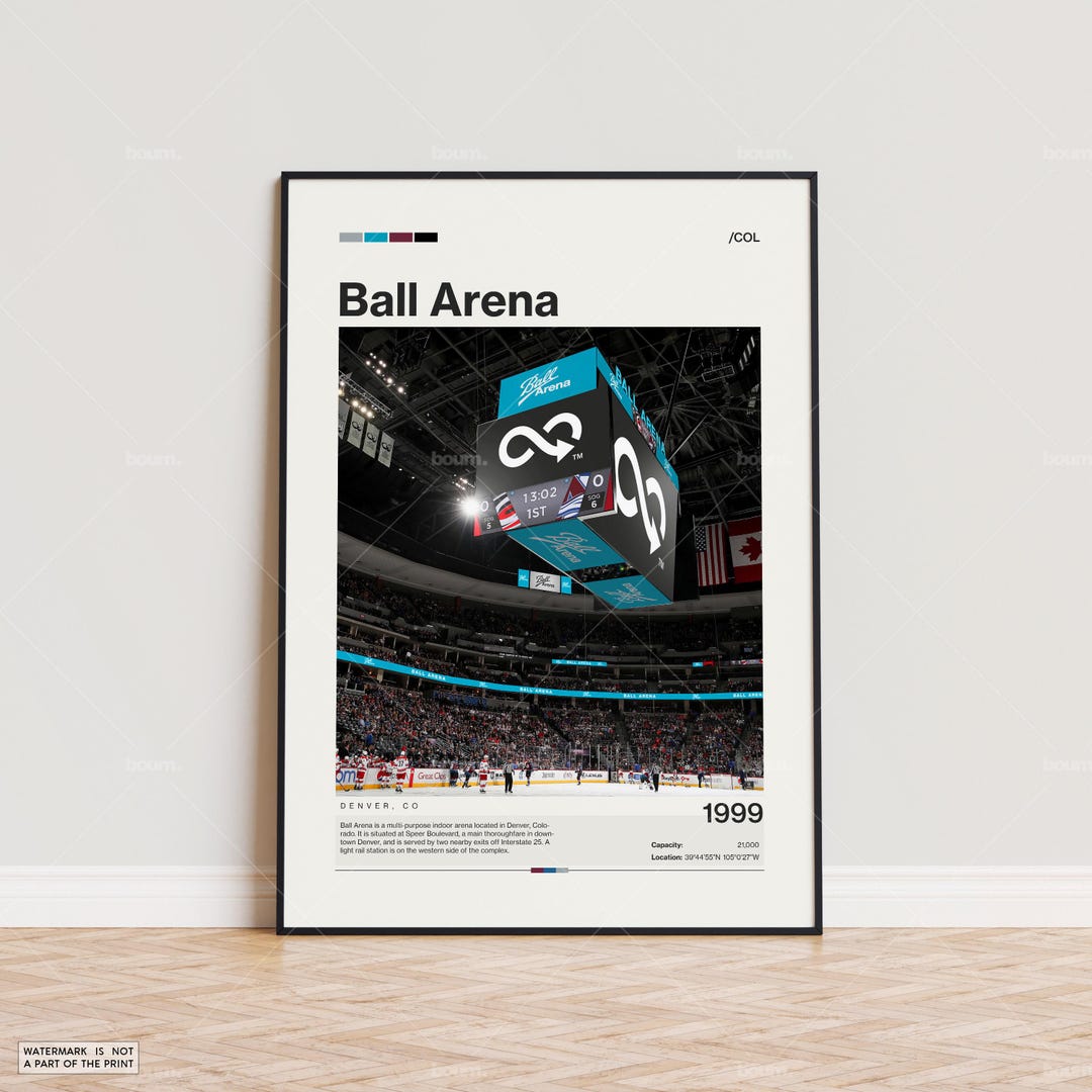 Ball Arena Poster, Colorado Avalanche Poster Print, NHL Arena Poster ...
