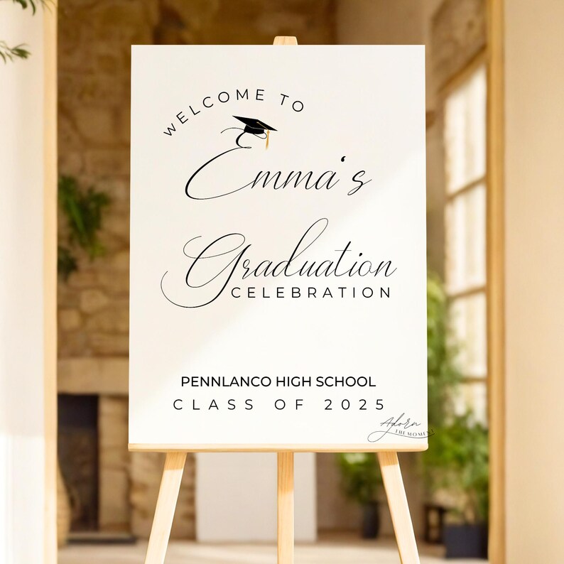 Graduation Party Sign, Printed Graduation Party Celebration Welcome ...