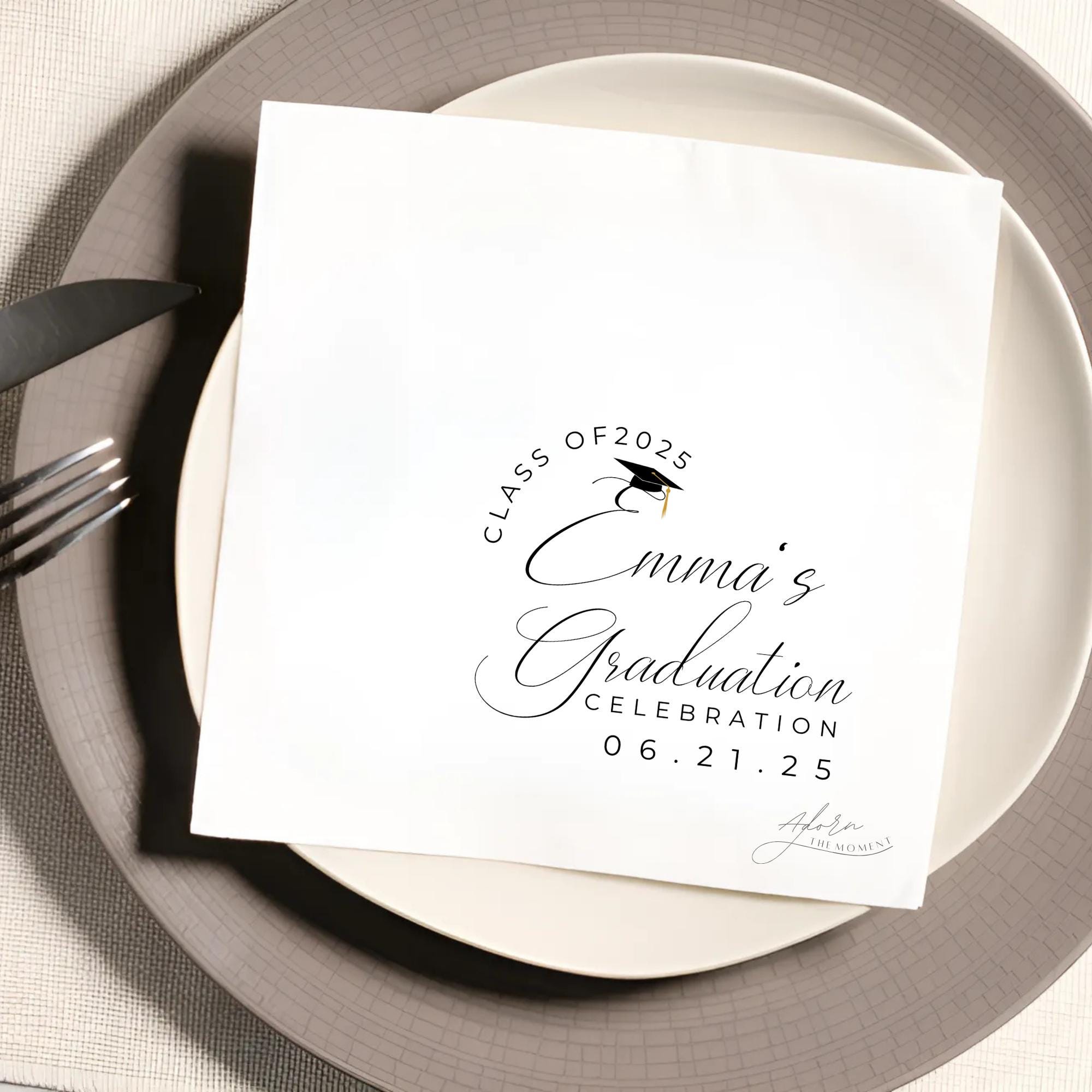 Personalized Graduation Napkins, Custom Class of 2026 Party Napkins ...