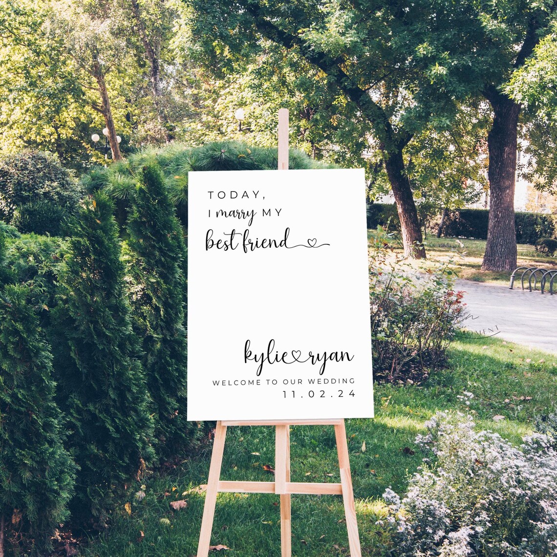 Best Friend Wedding Welcome Sign, Today I Marry My Best Friend Sign ...