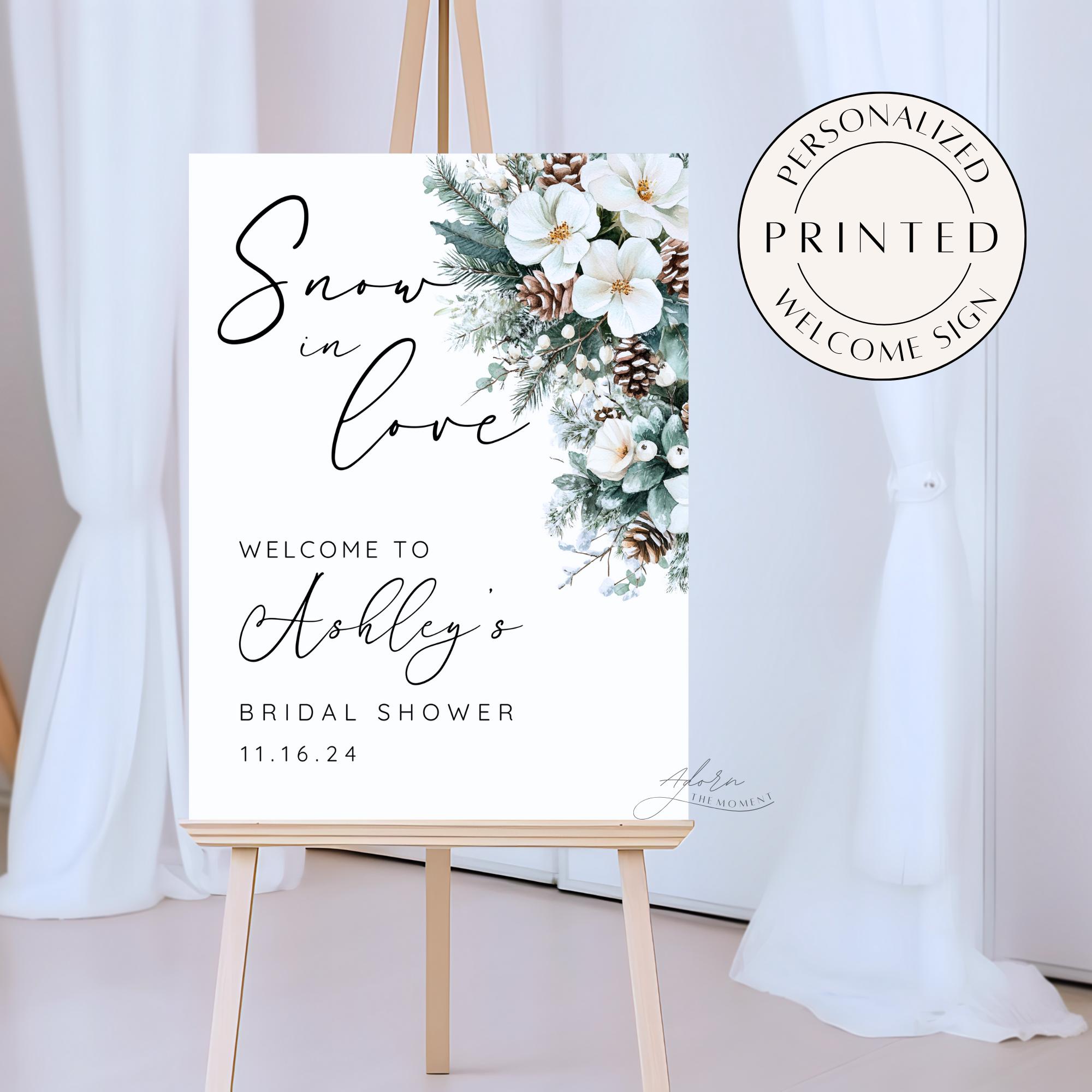 Snow in Love Winter Bridal Shower Welcome Sign, Snow in Love Baby ...