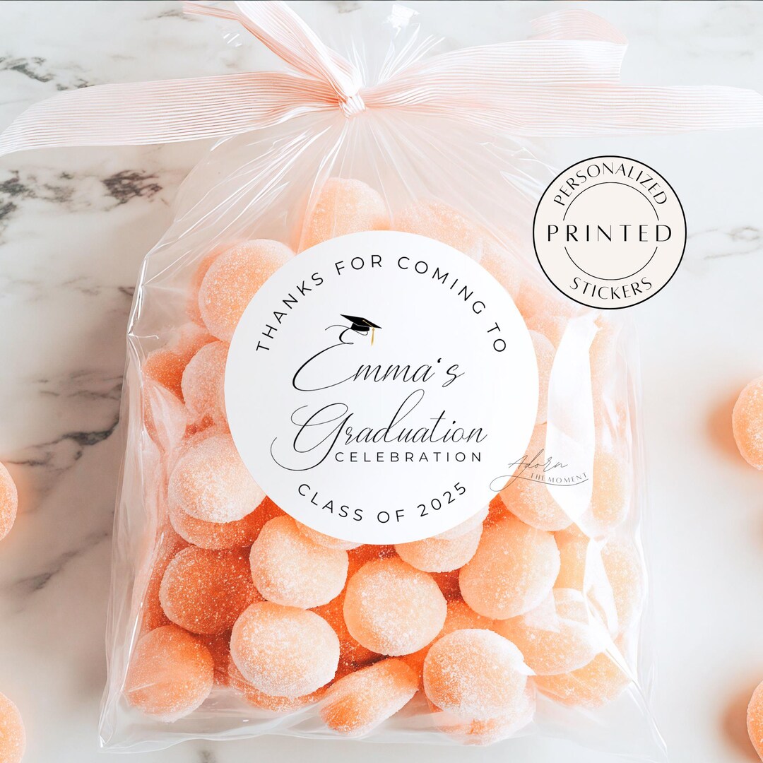 Personalized Graduation Stickers , Custom Graduation Party Favor ...