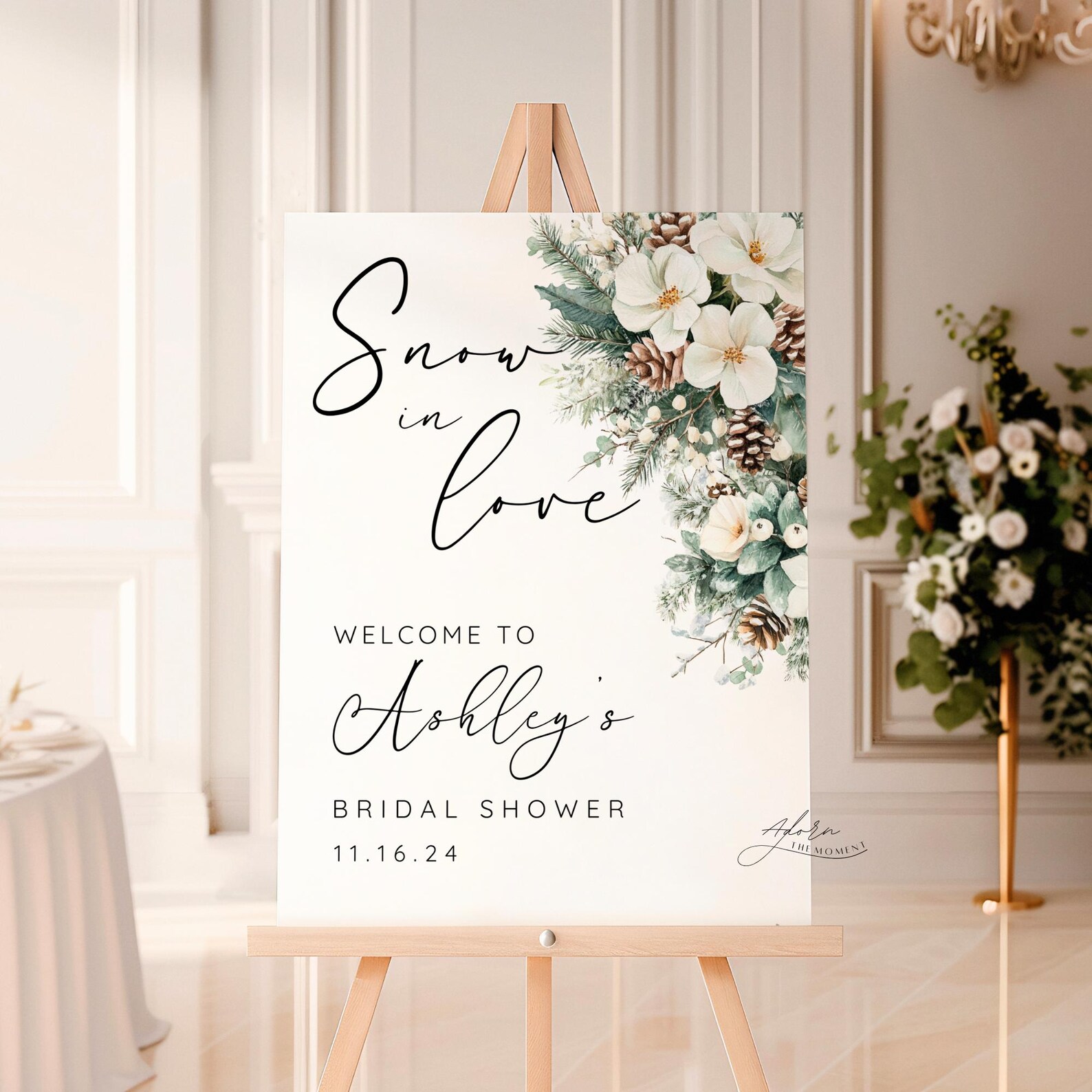 Snow in Love Winter Bridal Shower Welcome Sign, Snow in Love Baby ...