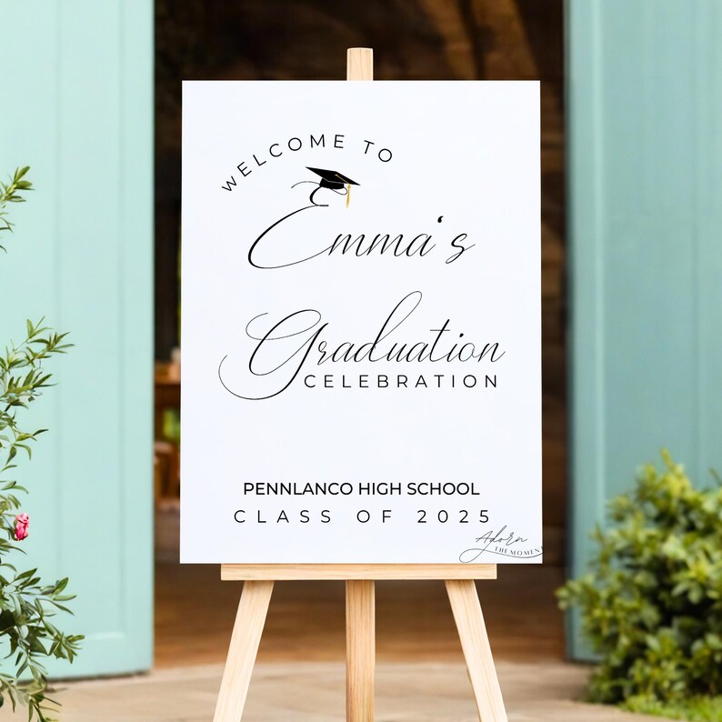 Graduation Party Sign, Printed Graduation Party Celebration Welcome ...