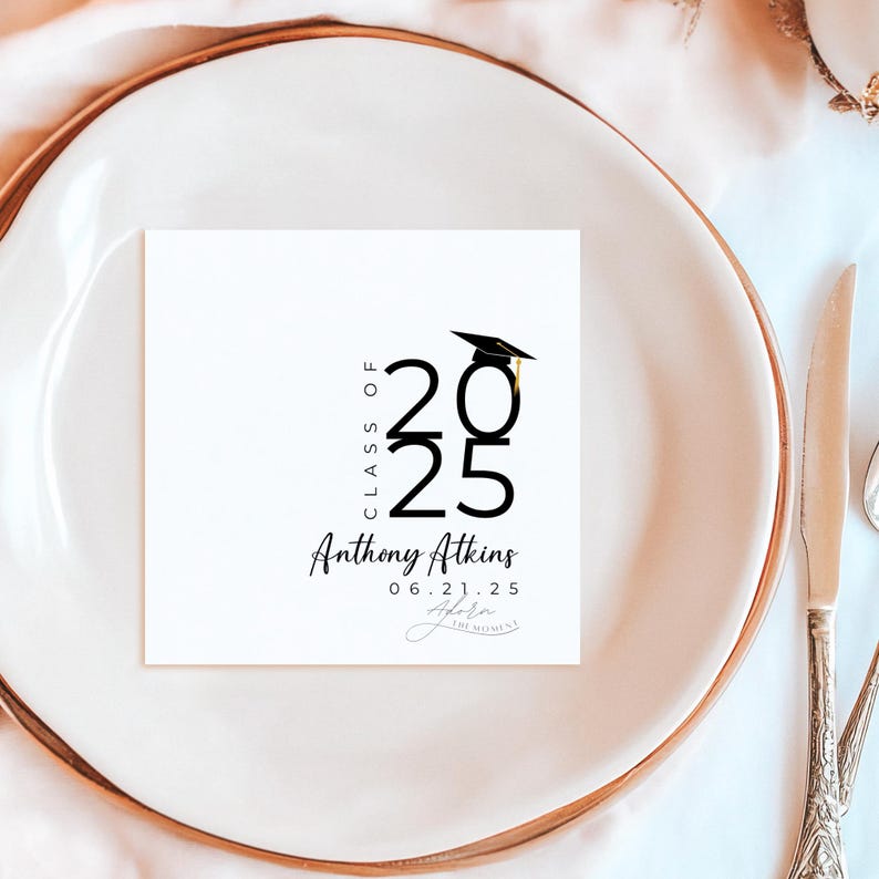 Personalized Graduation Napkins, Custom Class of 2026 Party Napkins ...